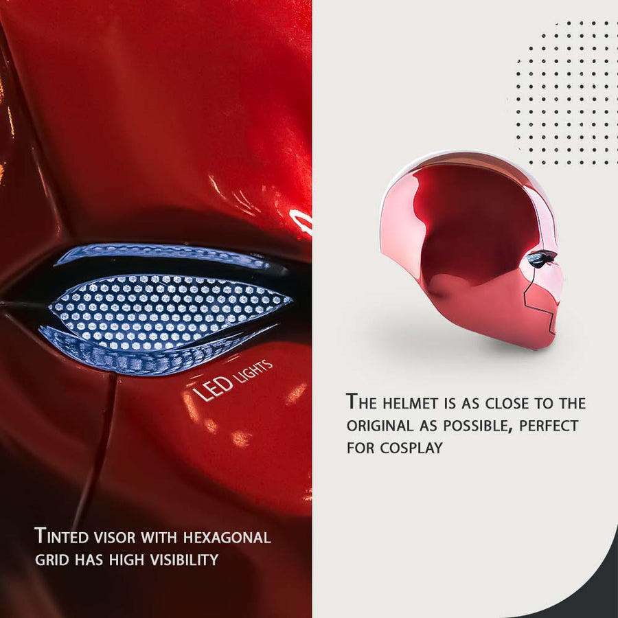 Red Hood Helmet with LED lights – Cyber Craft
