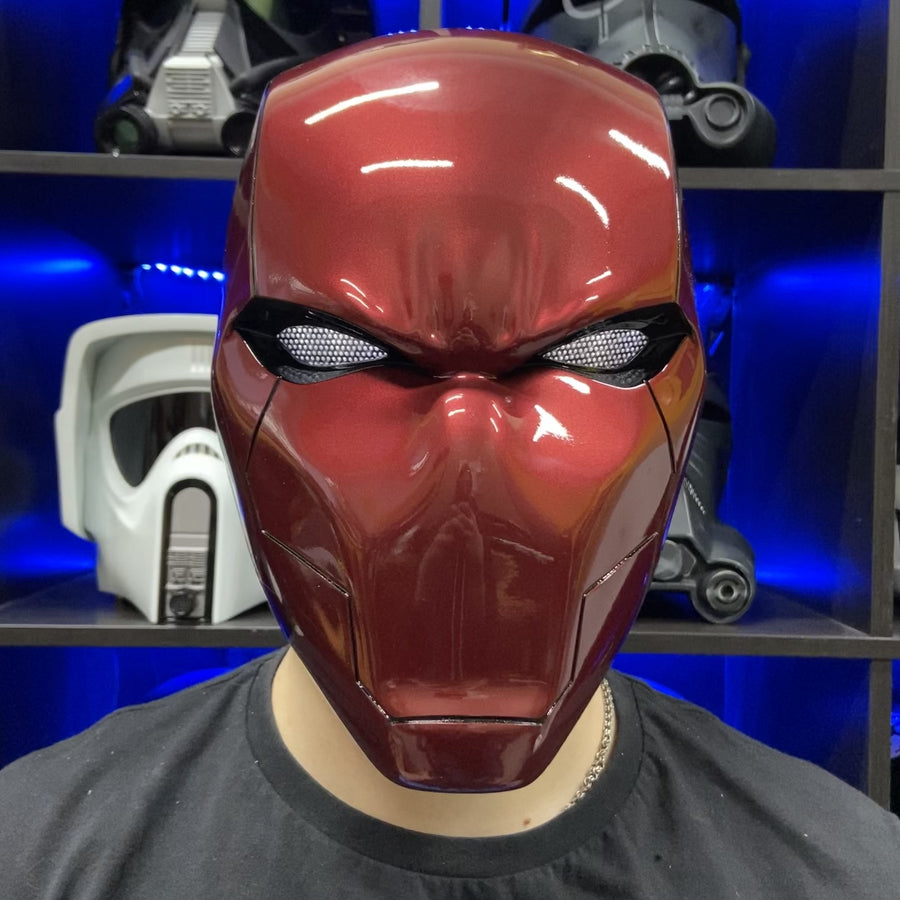 Red Hood Helmet with LED lights – Cyber Craft